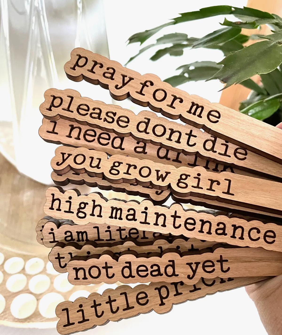 Punny Plant Stakes - High Maintenance | Hope Flower Farm