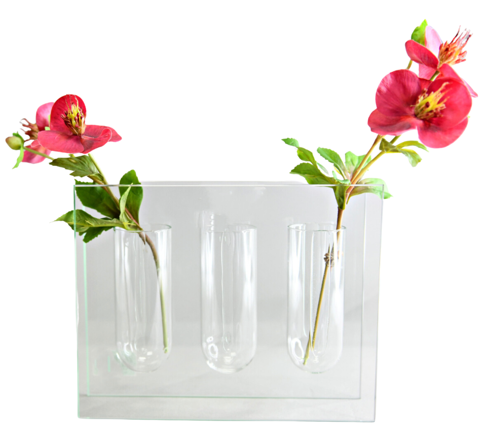 Clear Triple Bud Vase | Hope Flower Farm